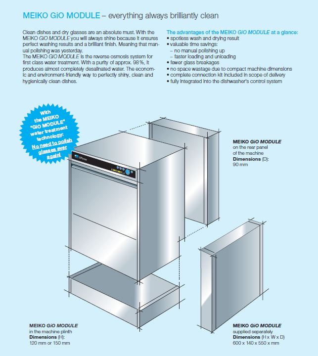 Meiko UPster U500G-GiO Dishwasher / Glasswasher With Reverse Osmosis ...