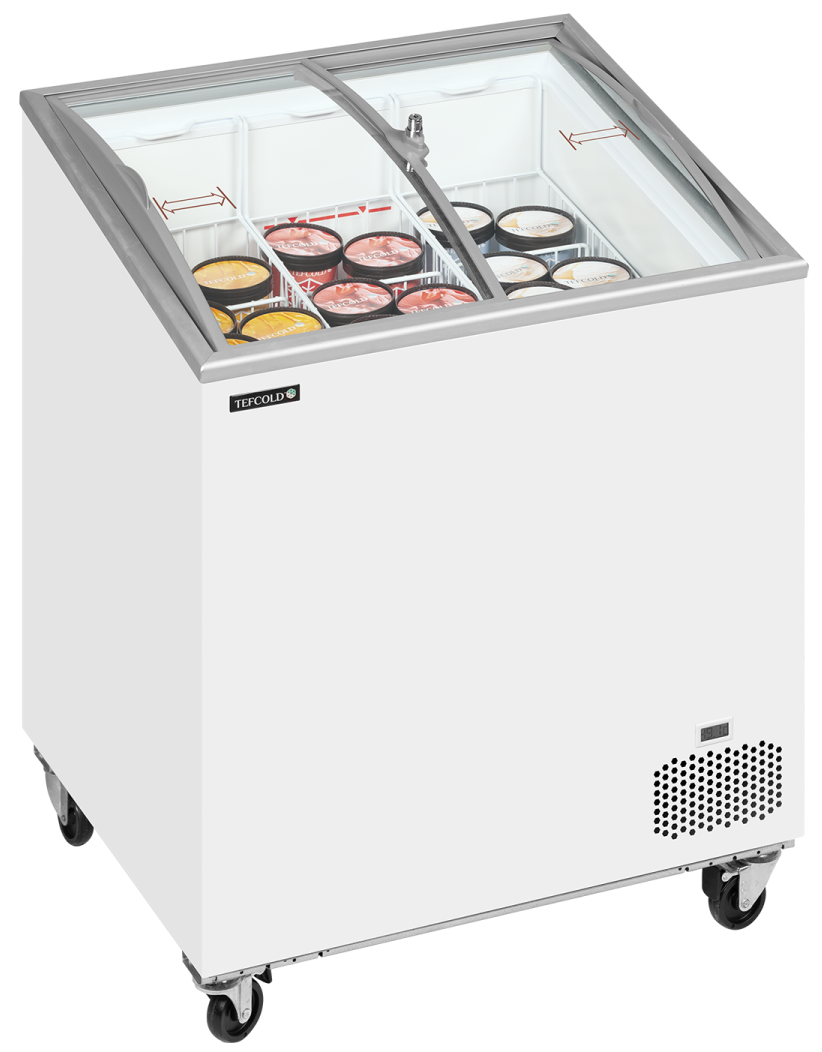 Tefcold IC201SCEB Sliding Curved Glass Lid Chest Freezer | Peachman