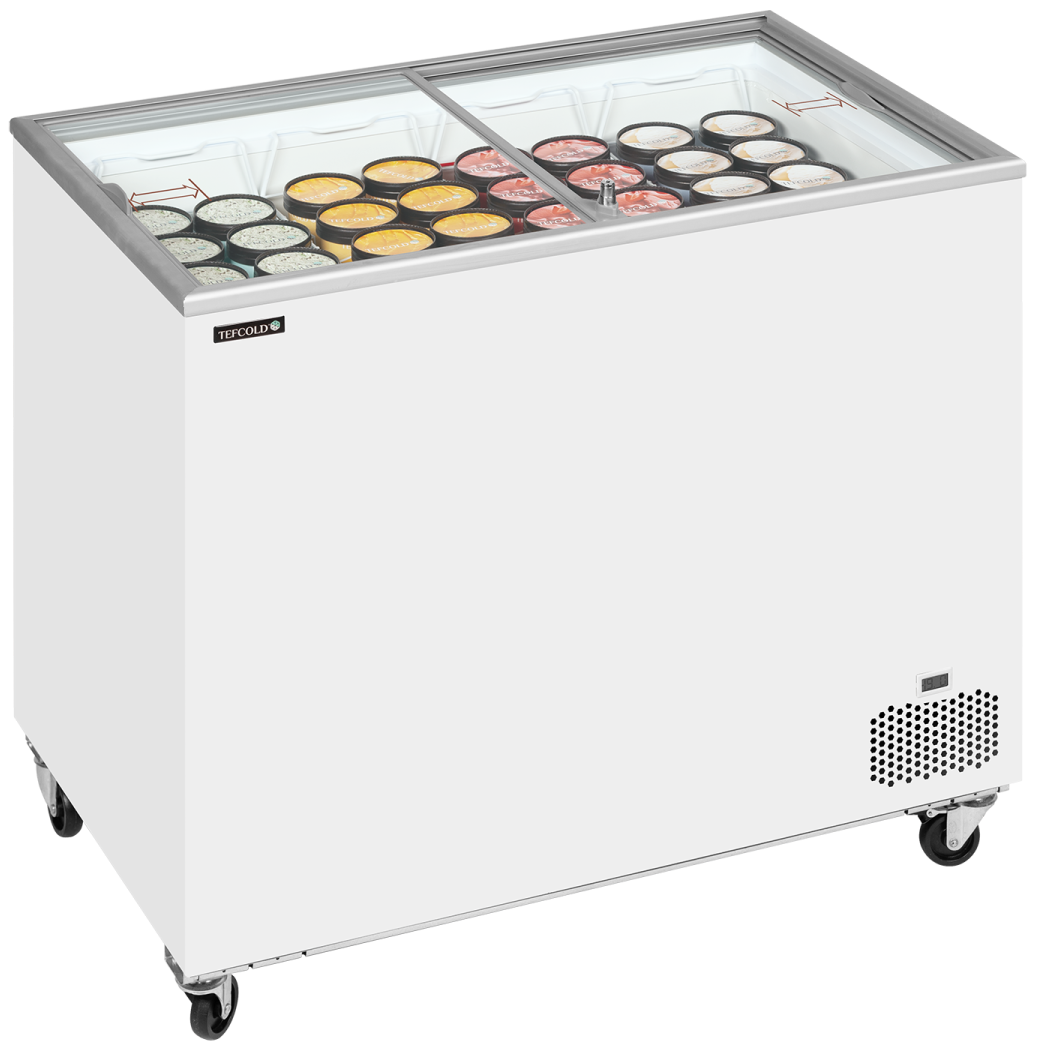 Tefcold IC301SC Sliding Flat Glass Lid Chest Freezer | Peachman